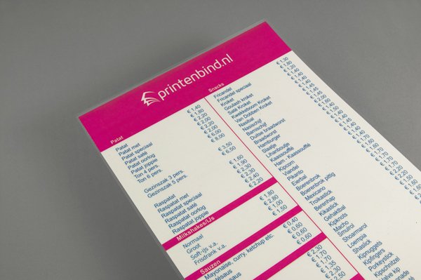 Menukaarten drukken: online, goedkoop en snel - Printenbind.nl