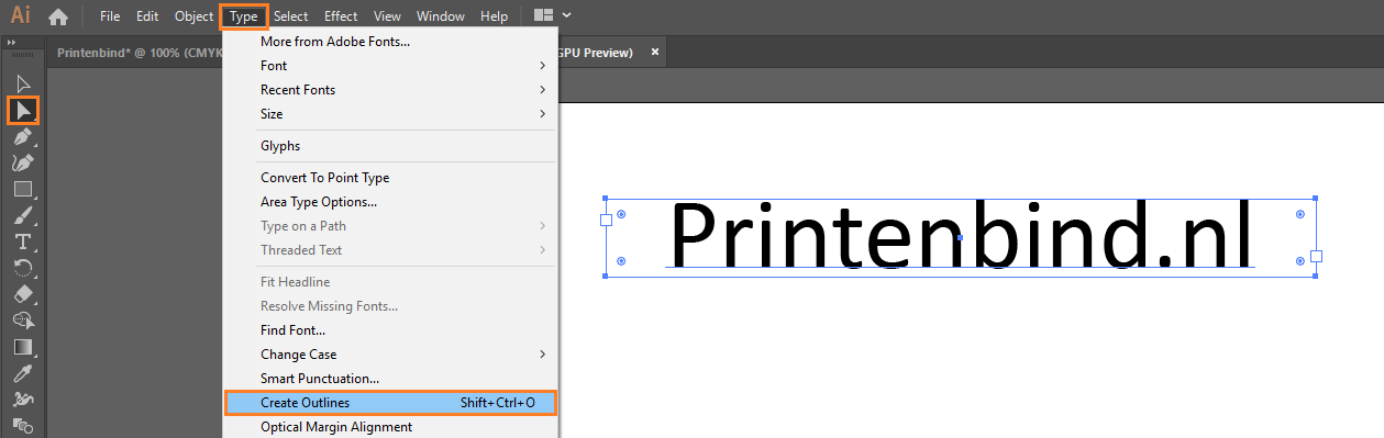 Hoe zet ik tekst om naar contouren in Illustrator? | Print&Bind